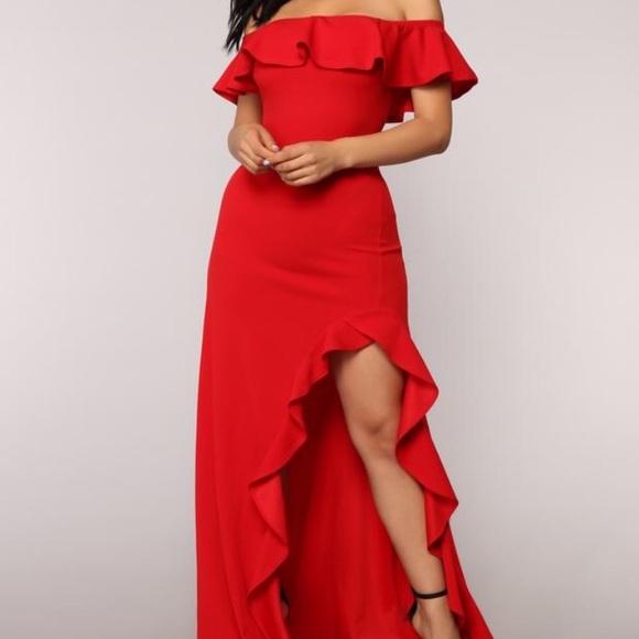 Fashion Nova | Dresses | Red Ruffle Dress | Poshmark